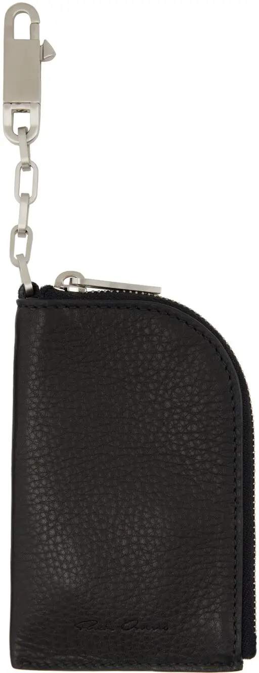 Rick Owens Black Hook Wallet In 09 Black - 50% Off | Editorialist